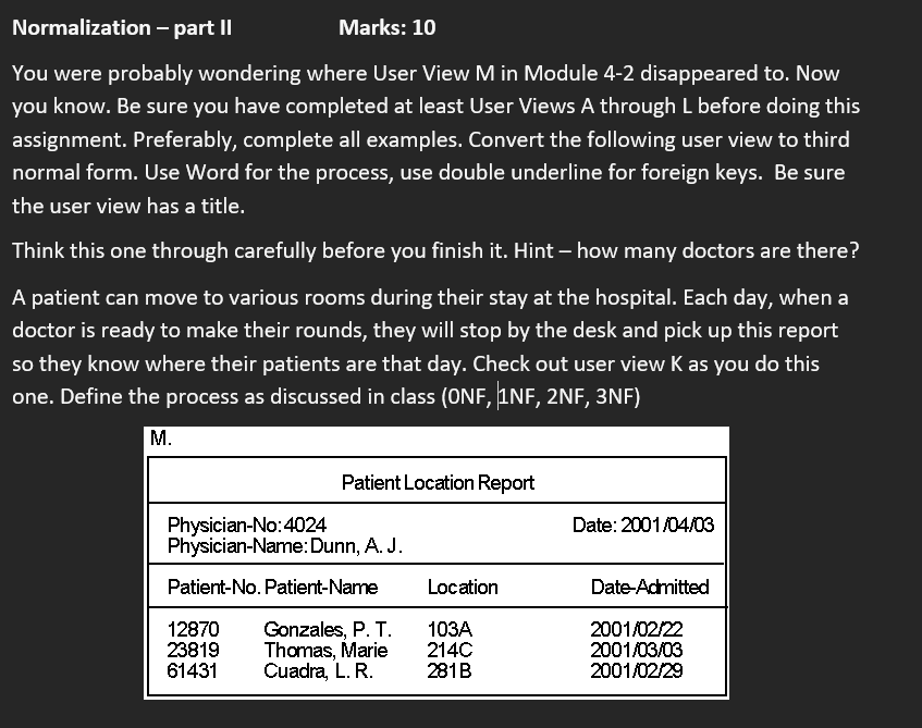 Solved Show me the steps to solve ;Normalization – ﻿part II | Chegg.com