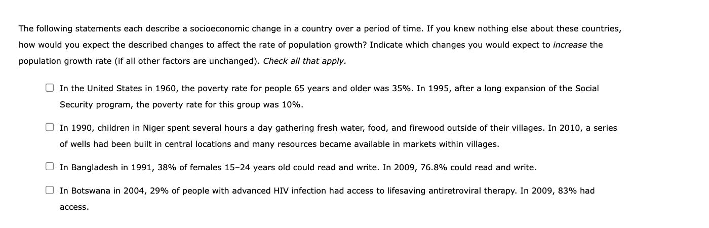 Solved The following demographic data, compiled by the | Chegg.com