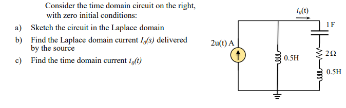 Solved Consider the time domain circuit on the right, with | Chegg.com