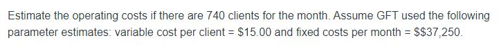 Solved GFT selected these observations as the high and low | Chegg.com