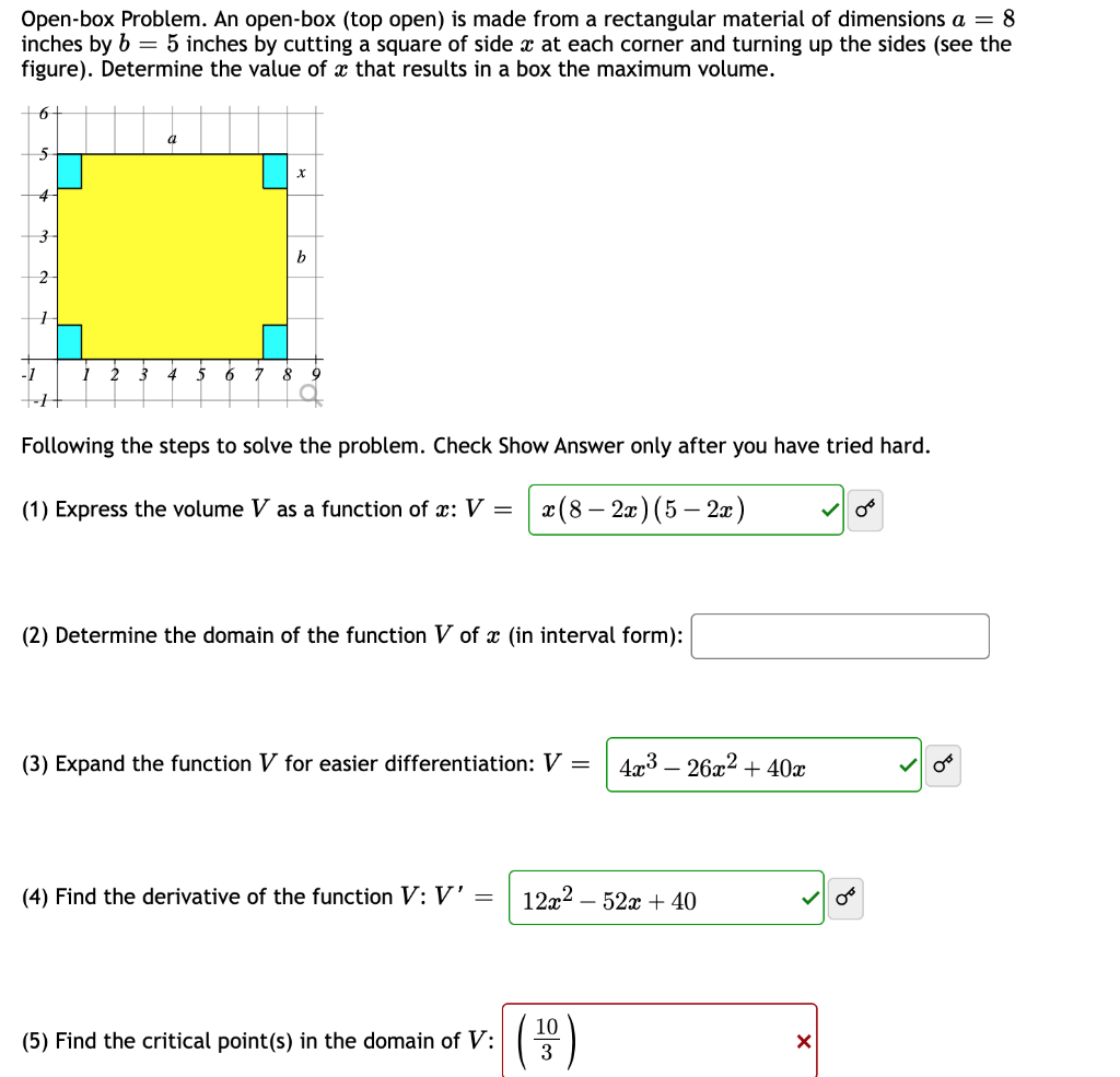 Solved Open-box Problem. An open-box (top open) is made from | Chegg.com