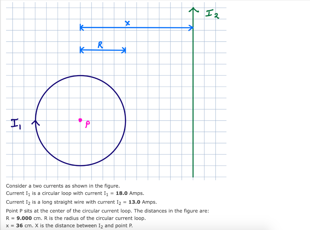 Solved Current I1 is a circular loop with current I1=18.0 | Chegg.com