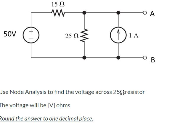 Solved 1512 юA + 50V 25 12 DIA B Jse Node Analysis to find | Chegg.com