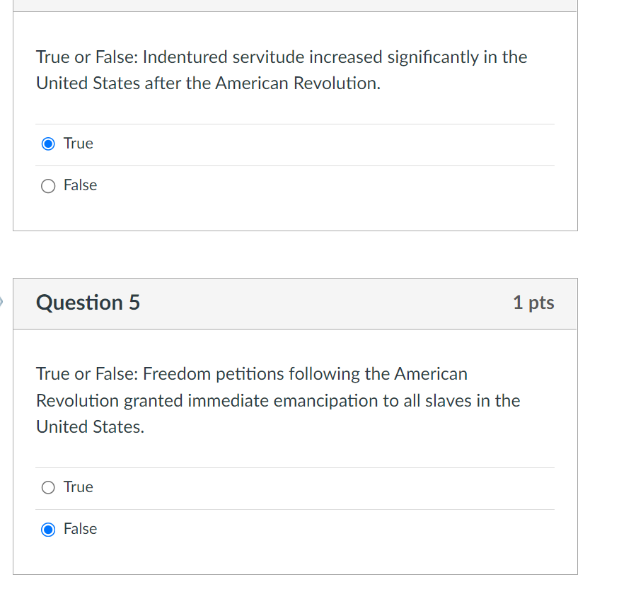 True or False: Indentured servitude increased | Chegg.com