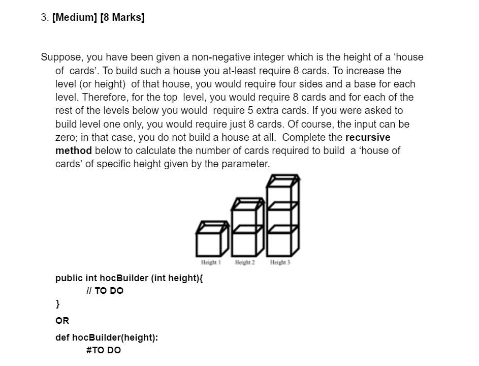 Solved 3. [Medium] [8 Marks] Suppose, you have been given a | Chegg.com