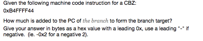 Solved Given the following machine code instruction for a | Chegg.com