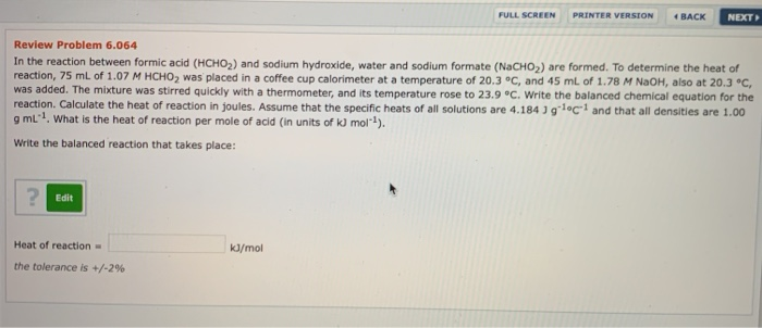 Solved FULL SCREEN PRINTER VERSION BACK NEXT Review Problem | Chegg.com