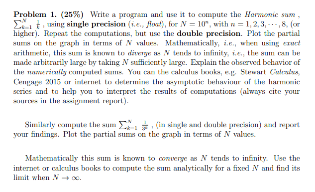 Solved Problem 1. (25%) Write a program and use it to | Chegg.com