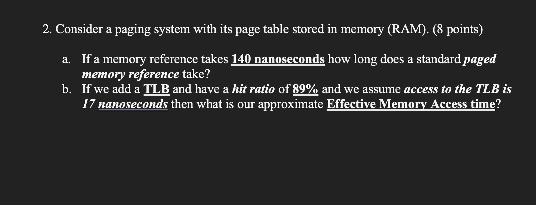 Solved 2. Consider a paging system with its page table | Chegg.com