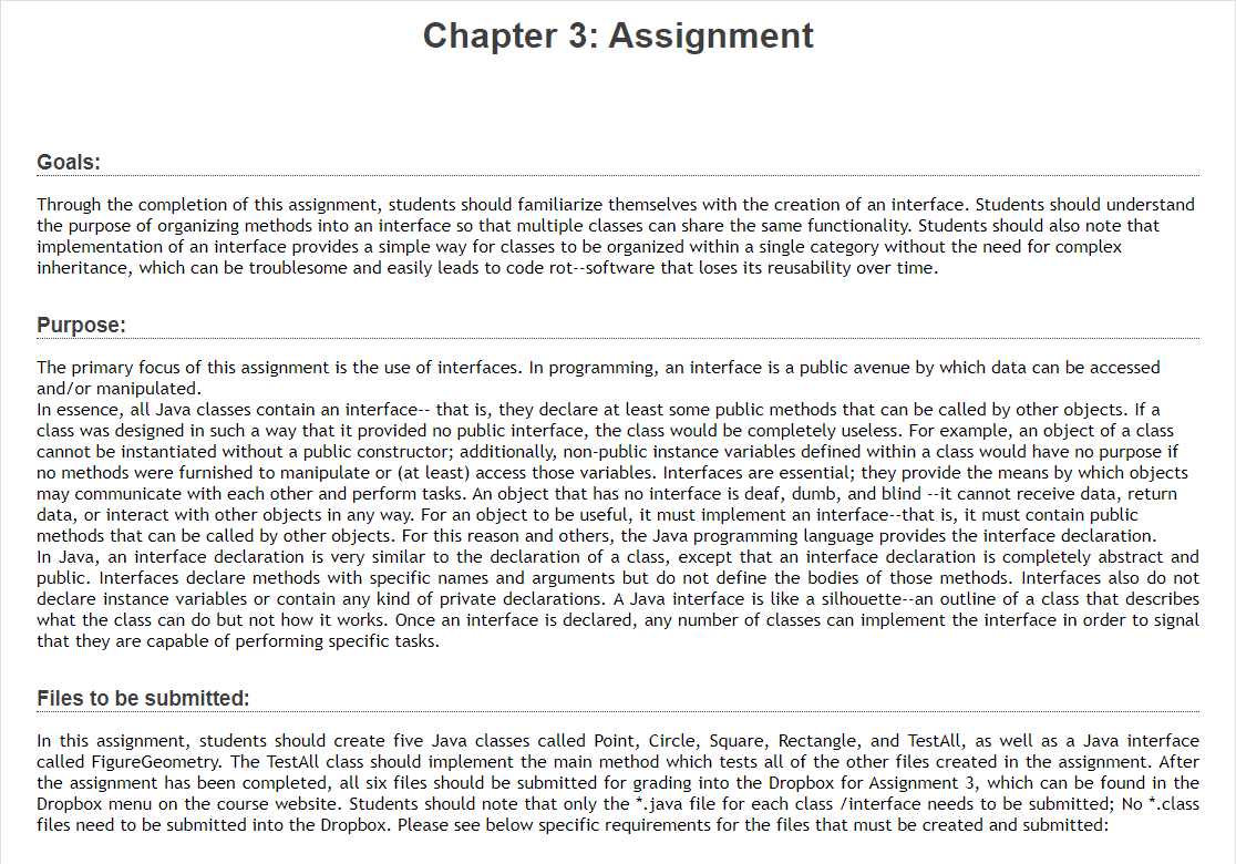 Solved Chapter 3: Assignment Goals: Through the completion | Chegg.com