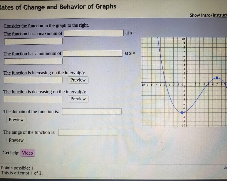 Solved Rates of Change and Behavior of Graphs Show | Chegg.com