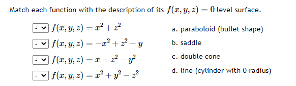 Solved Match each function with the description of its | Chegg.com