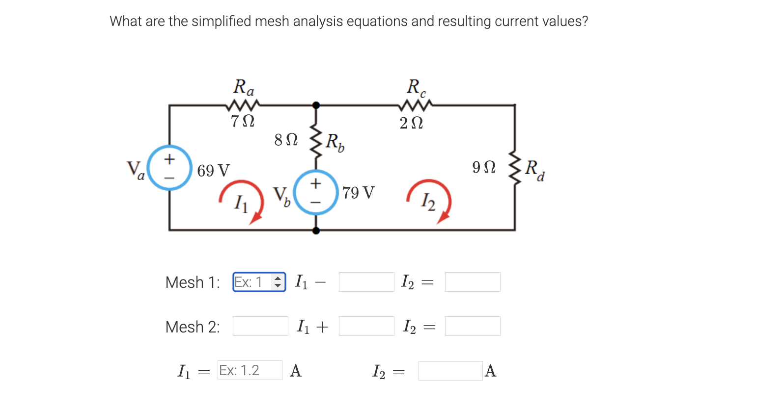  Solved What Are The Simplified Mesh Analysis Equations A