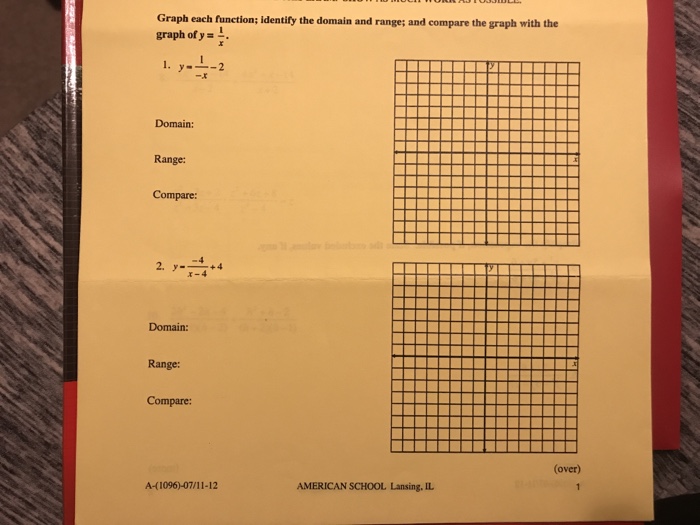 Solved Graph each function; identify the domain and range; | Chegg.com