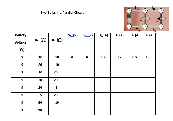 Solved Two Bulbs in a Parallel Circuit | Chegg.com
