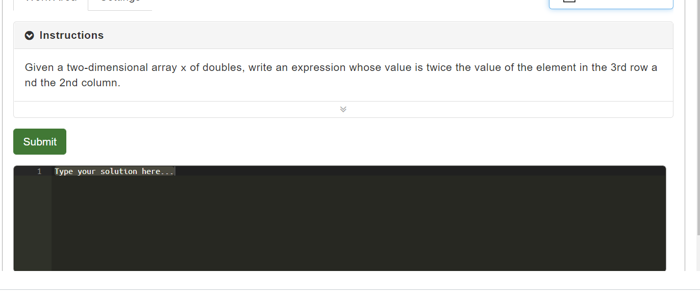 Solved Work Area Settings - 00000-10737 Instructions Declare | Chegg.com