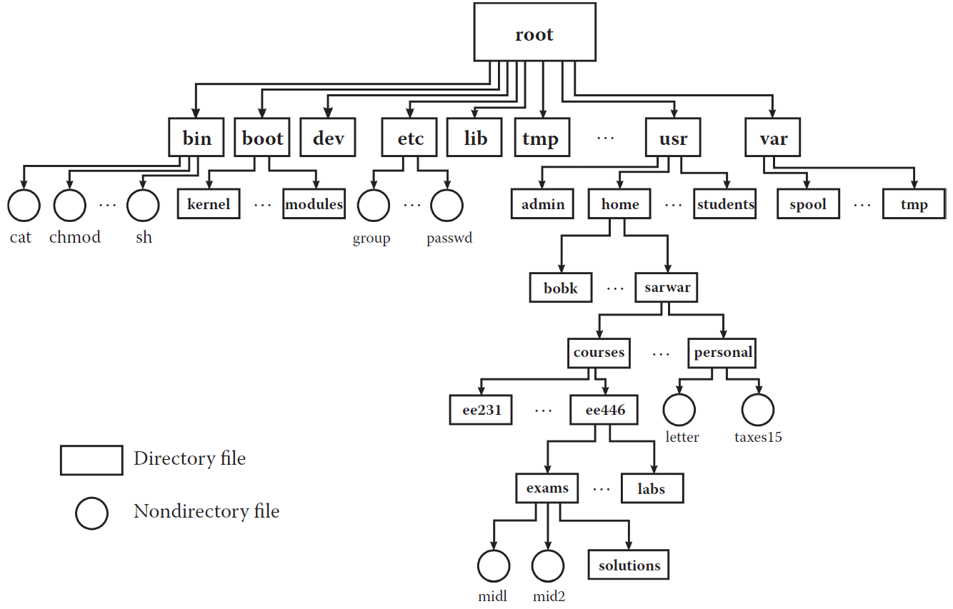 Solved Exercise 9 Using the UNIX file structure as shown in | Chegg.com
