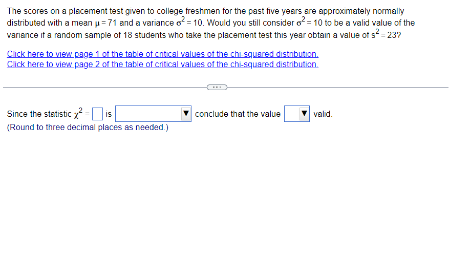 Solved The scores on a placement test given to college | Chegg.com