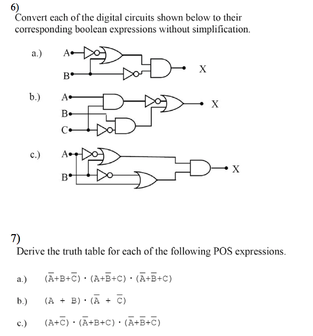 Solved 6) Convert each of the digital circuits shown below | Chegg.com