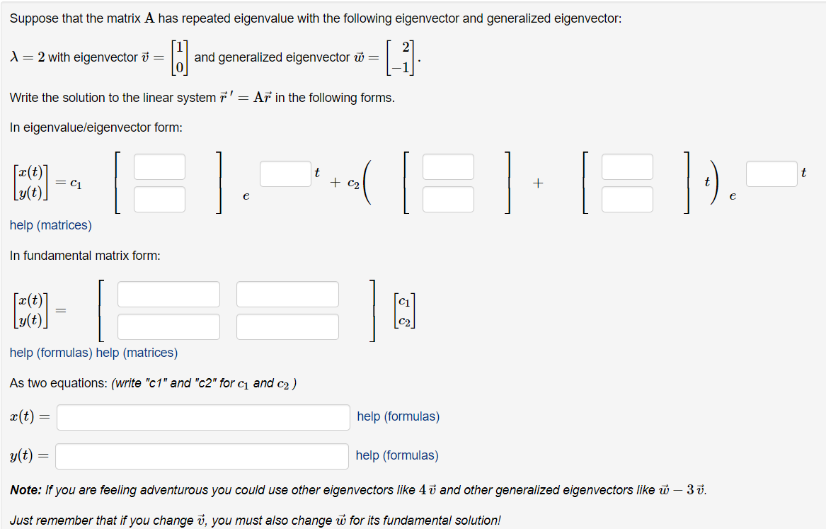 Solved Suppose that the matrix A has repeated eigenvalue | Chegg.com