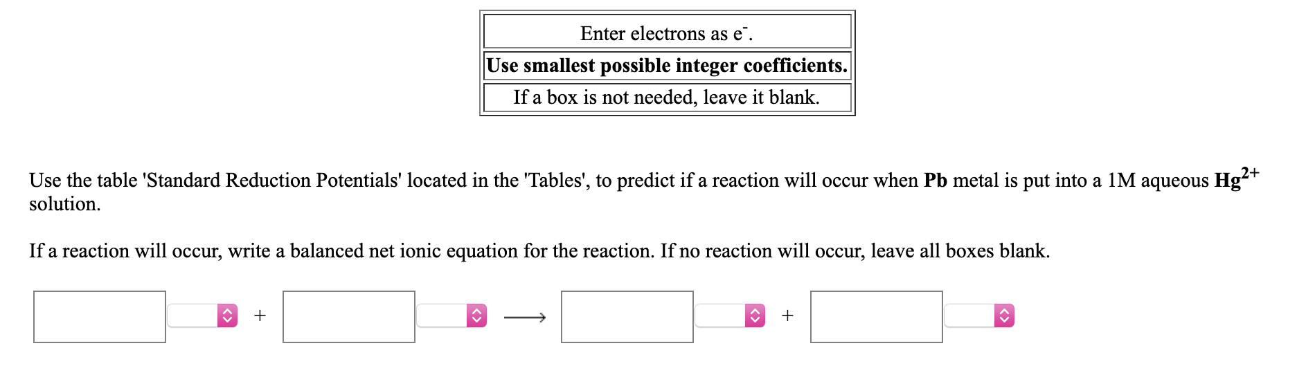 Solved Enter electrons as e. Use smallest possible integer | Chegg.com