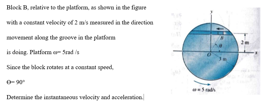 Solved Block B, relative to the platform, as shown in the | Chegg.com