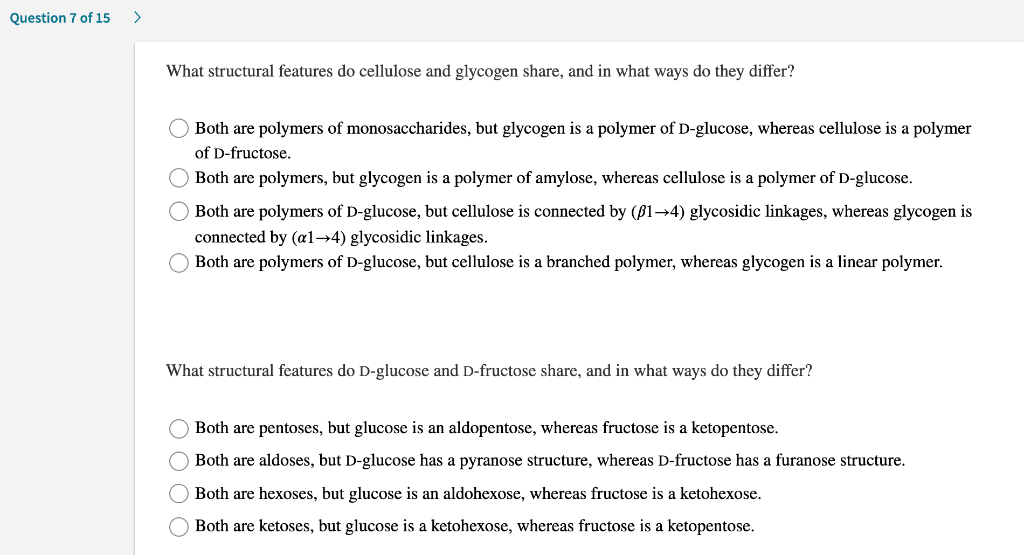 Solved Question 7 of 15 What structural features do | Chegg.com