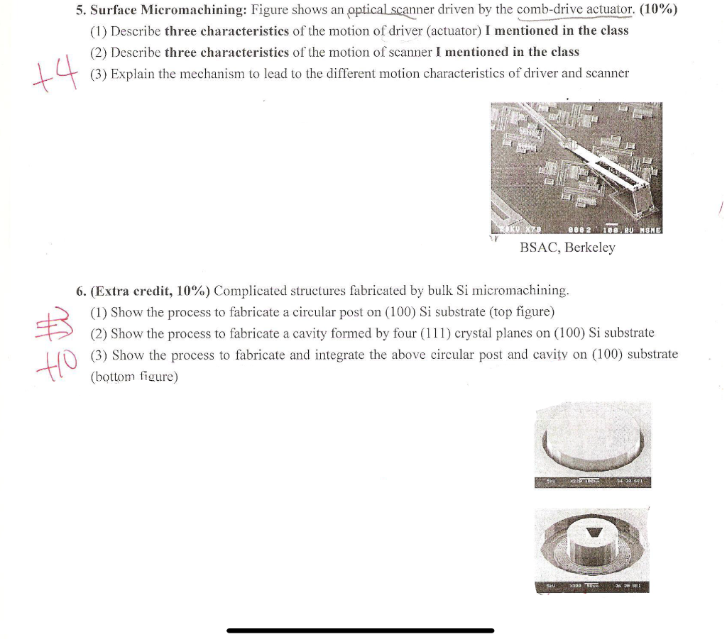 Solved 5. Surface Micromachining: Figure shows an optical | Chegg.com