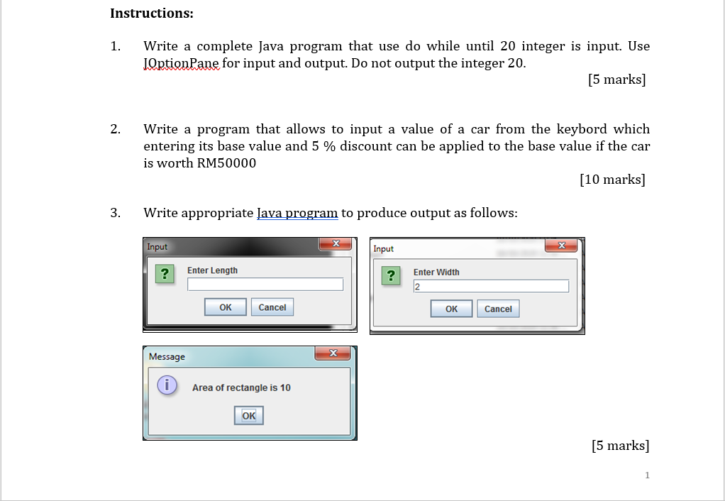 Solved Instructions: 1. Write a complete Java program that | Chegg.com
