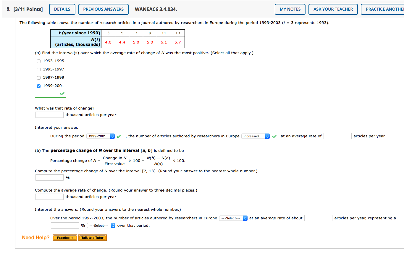 Solved 3. [1/2 points) DETAILS PREVIOUS ANSWERS WANEAC7 | Chegg.com
