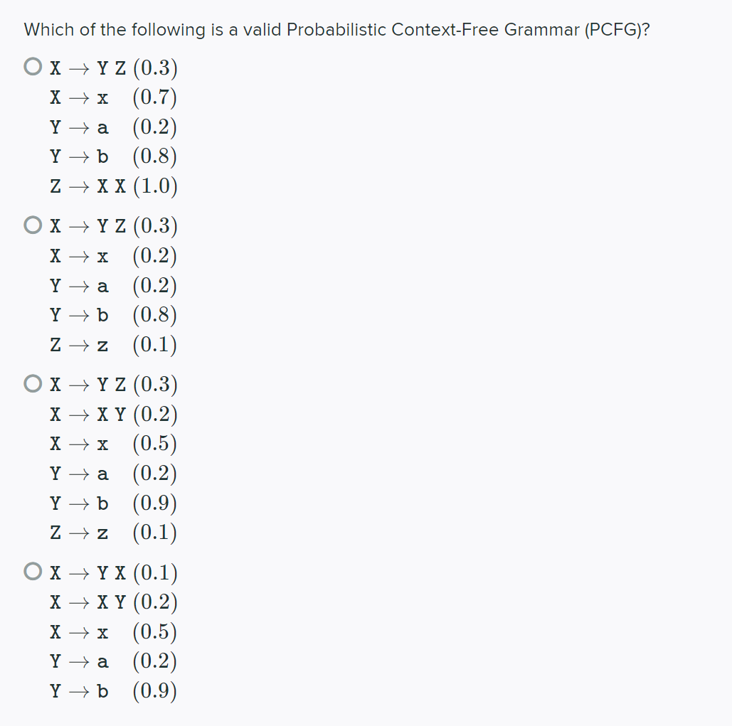 Solved Which of the following is a valid Probabilistic | Chegg.com