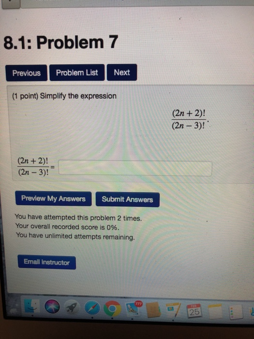 Solved 8.1: Problem 7 PreviousProblem List Next (1 point) | Chegg.com Solved 8.1: Problem 7 PreviousProblem List Next (1 point) | Chegg.com
