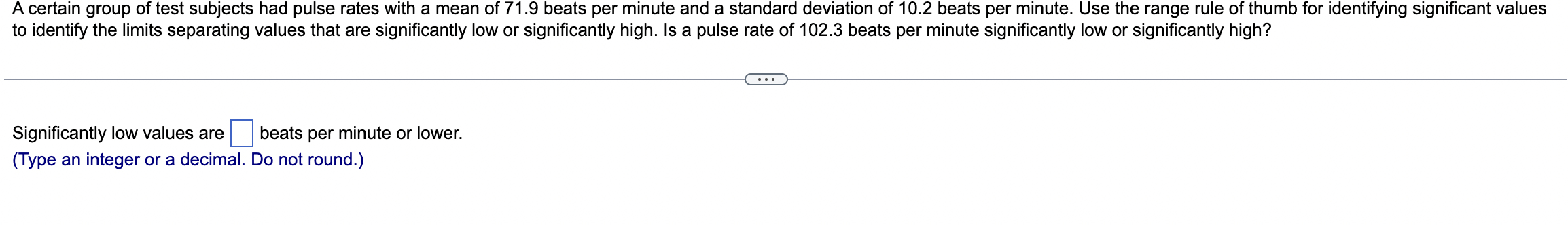 Solved to identify the limits separating values that are | Chegg.com