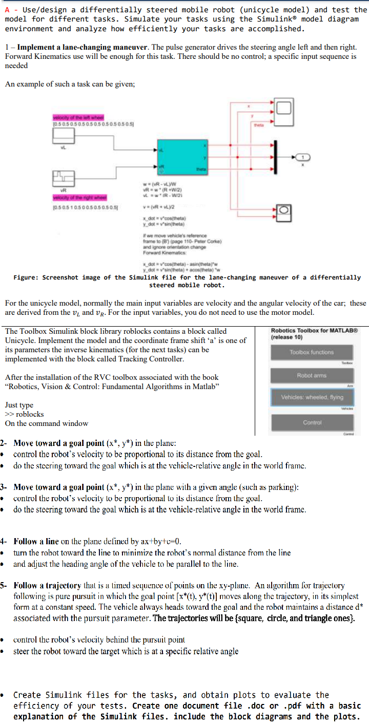 Solved A - Use/design a differentially steered mobile robot | Chegg.com