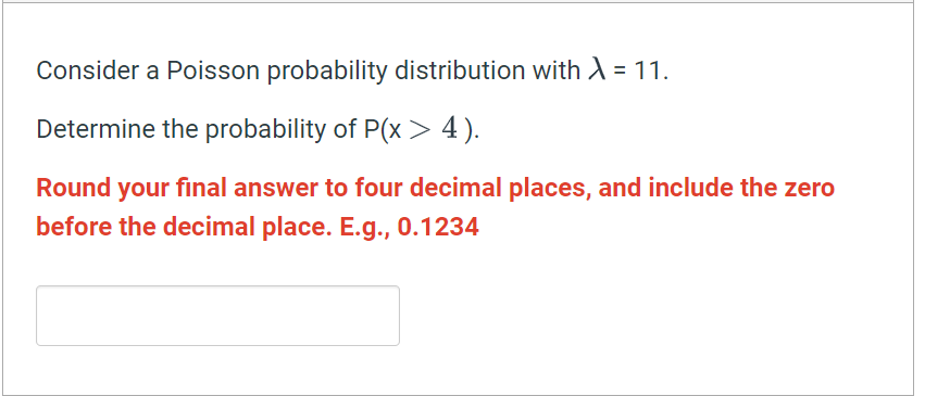 Solved Consider a Poisson probability distribution with | Chegg.com
