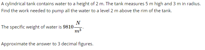 Solved A cylindrical tank contains water to a height of 2 m. | Chegg.com