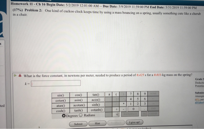 Solved Homework 11 Ch 16 17 Problem 2 One Kind In A