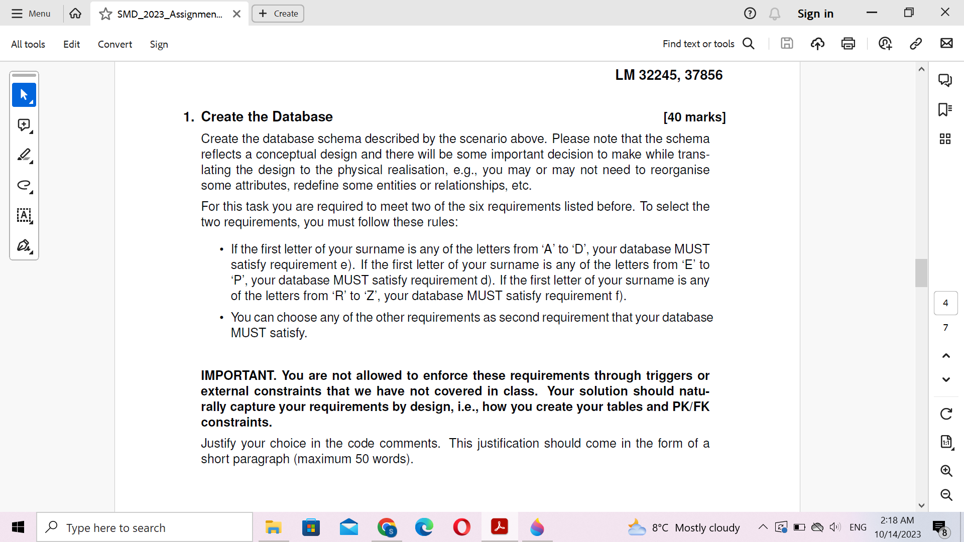 Solved 3. Queries [40 marks] 1. Consider the following | Chegg.com