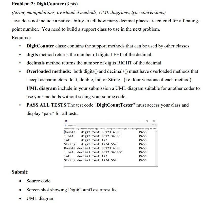[solved] Problem 2 Digitcounter 3 Pts String Manipul