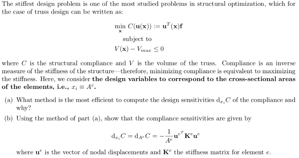 The stiffest design problem is one of the most | Chegg.com