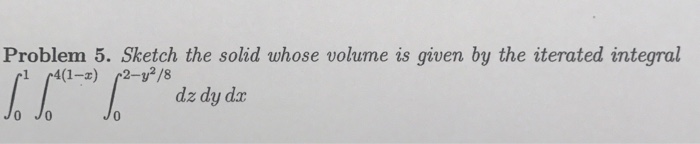 Solved Sketch the solid whose volume is given by the | Chegg.com