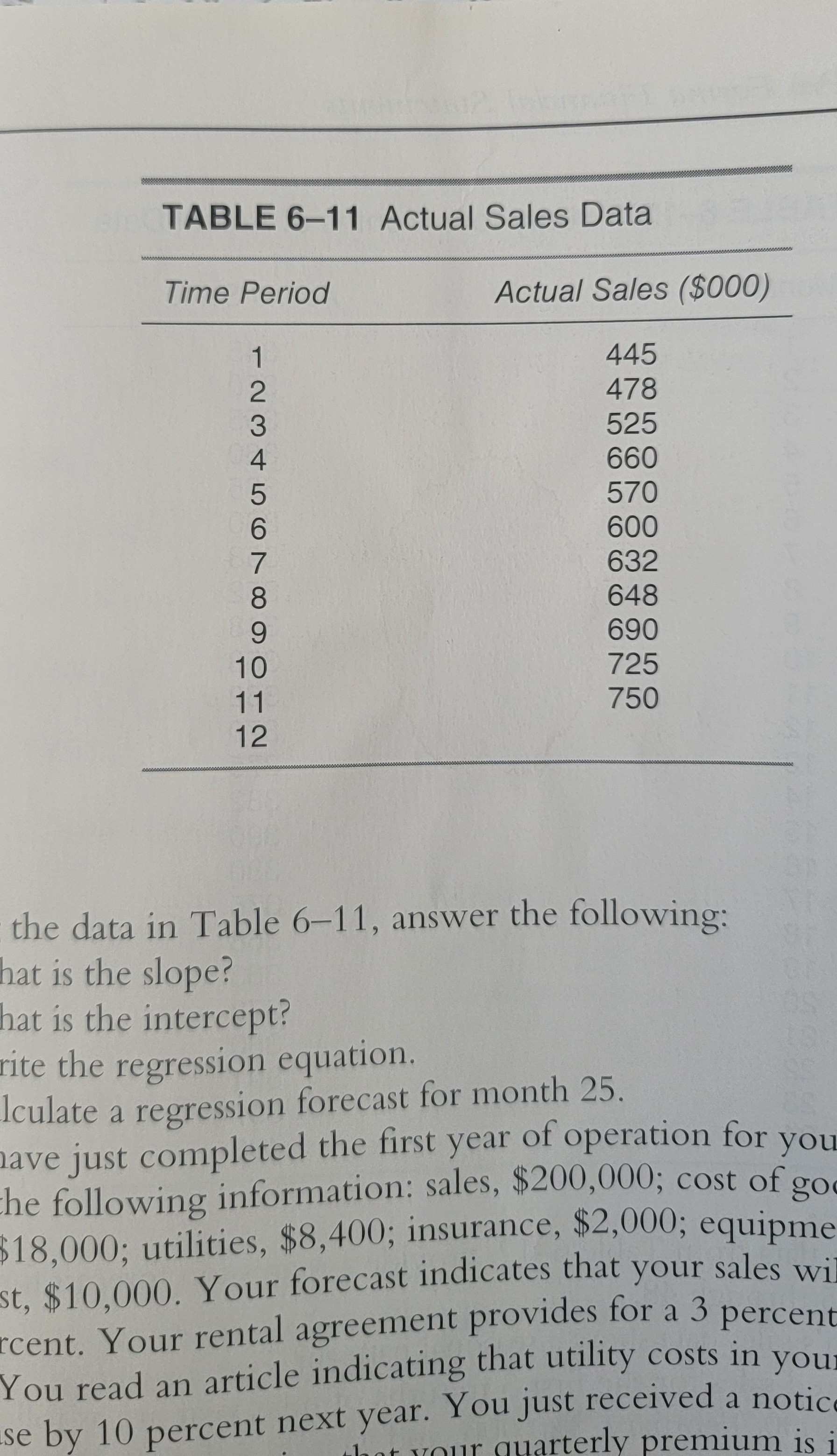 Using The Data In Table 6 11 Answer The