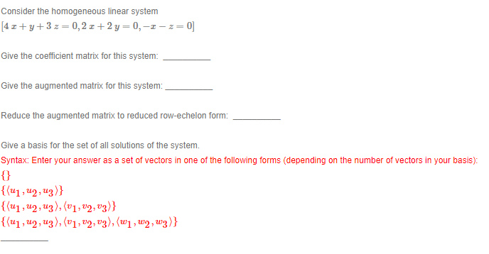 Solved Consider the homogeneous linear system Give the | Chegg.com