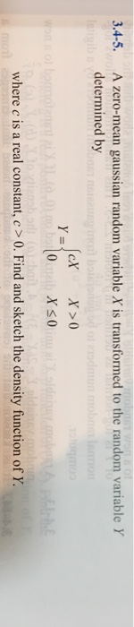 Solved 3.4-5. A zero-mean gaussian random variable X is | Chegg.com