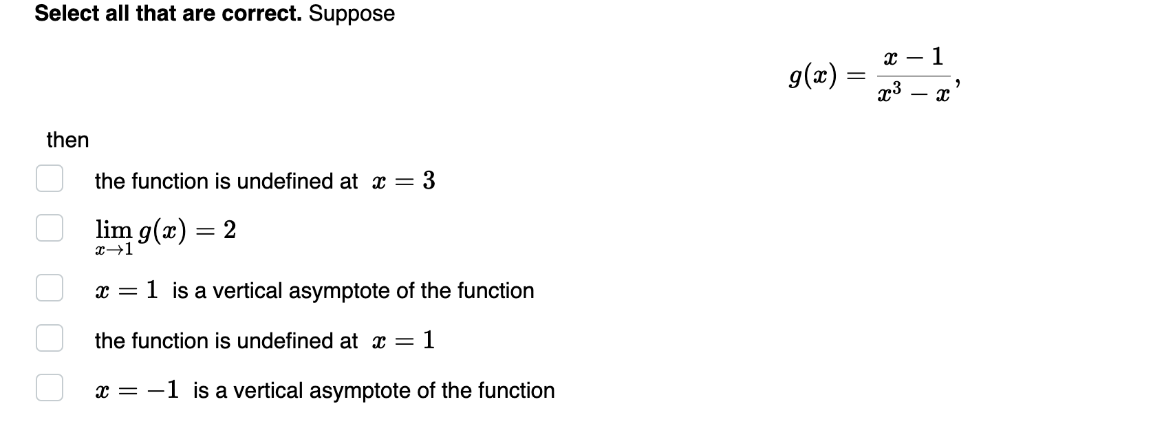 Solved Select all that are correct. Suppose then the | Chegg.com