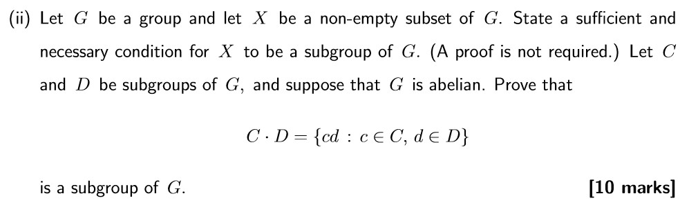 Solved (ii) Let G be a group and let X be a non-empty subset | Chegg.com