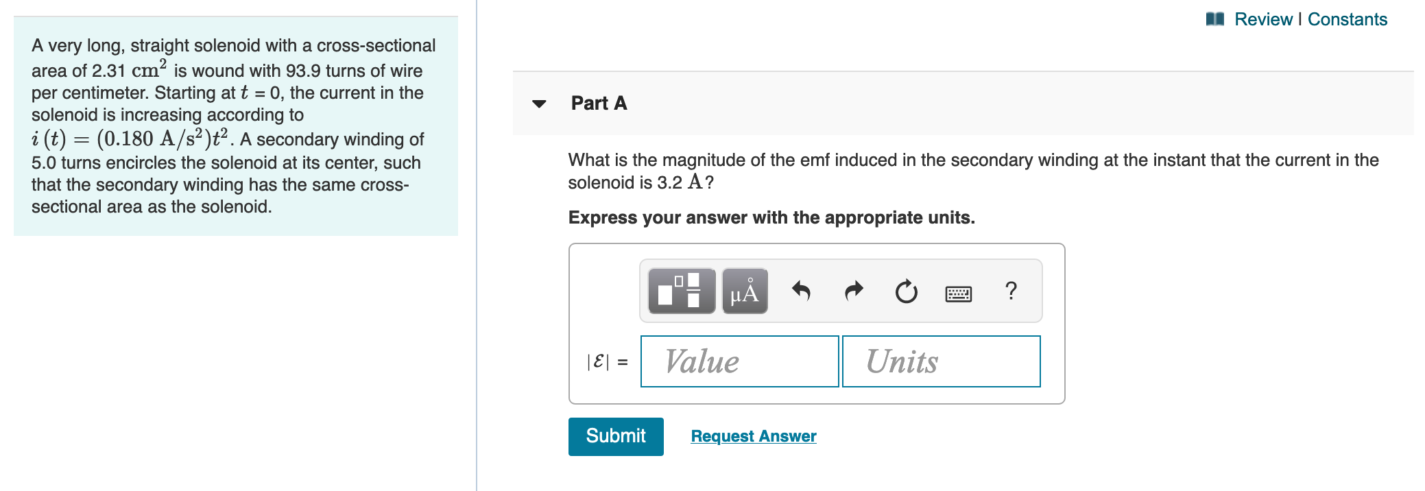 Solved Review | Constants Part A A very long, straight | Chegg.com