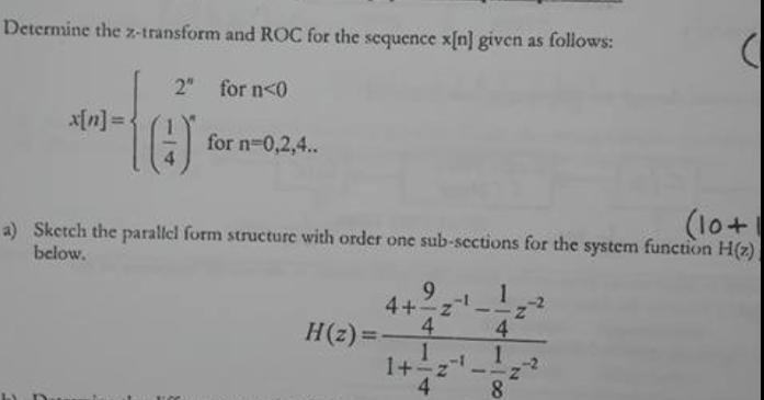 Solved Determine the z-transform and ROC for the sequence | Chegg.com