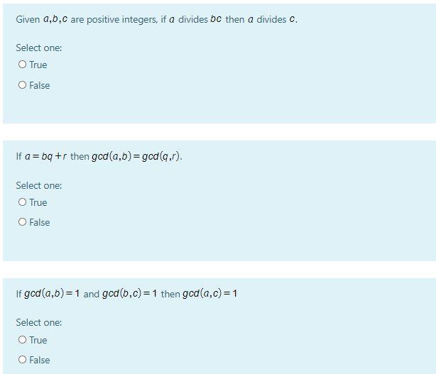 Solved Given a,b,c are positive integers, if a divides bc | Chegg.com