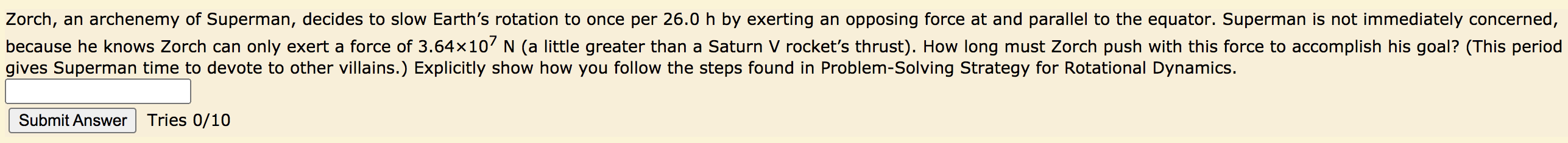 Solved Zorch, an archenemy of Superman, decides to slow | Chegg.com